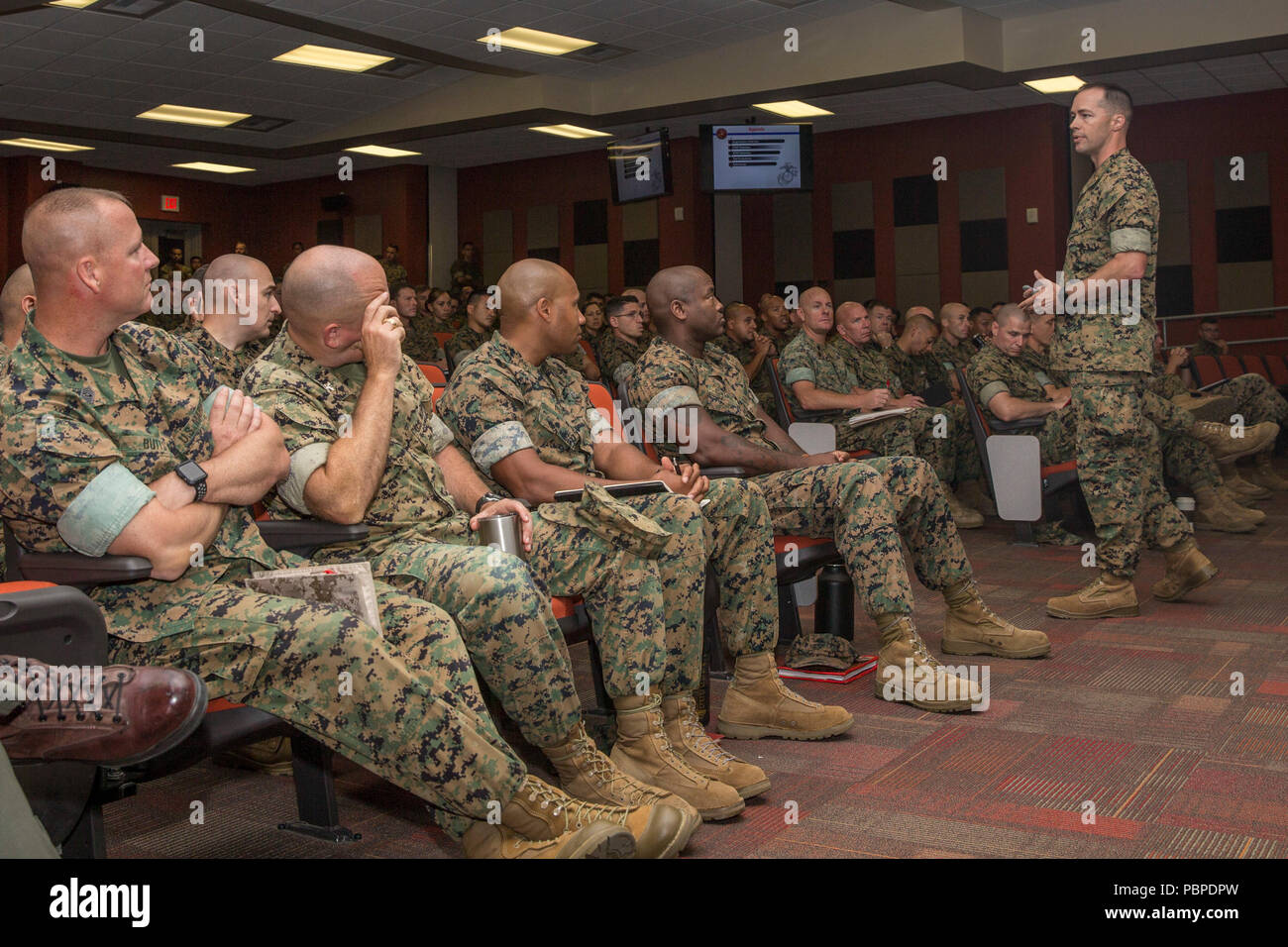 U.S. Marine Corps Maj. Albert Bellamy, enlisted retention deputy ...