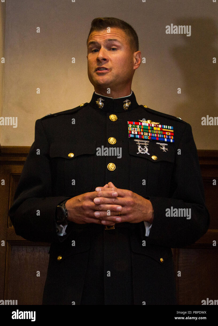 Col. Terry Johnson, the 12th Marine Corps District Commanding Officer ...