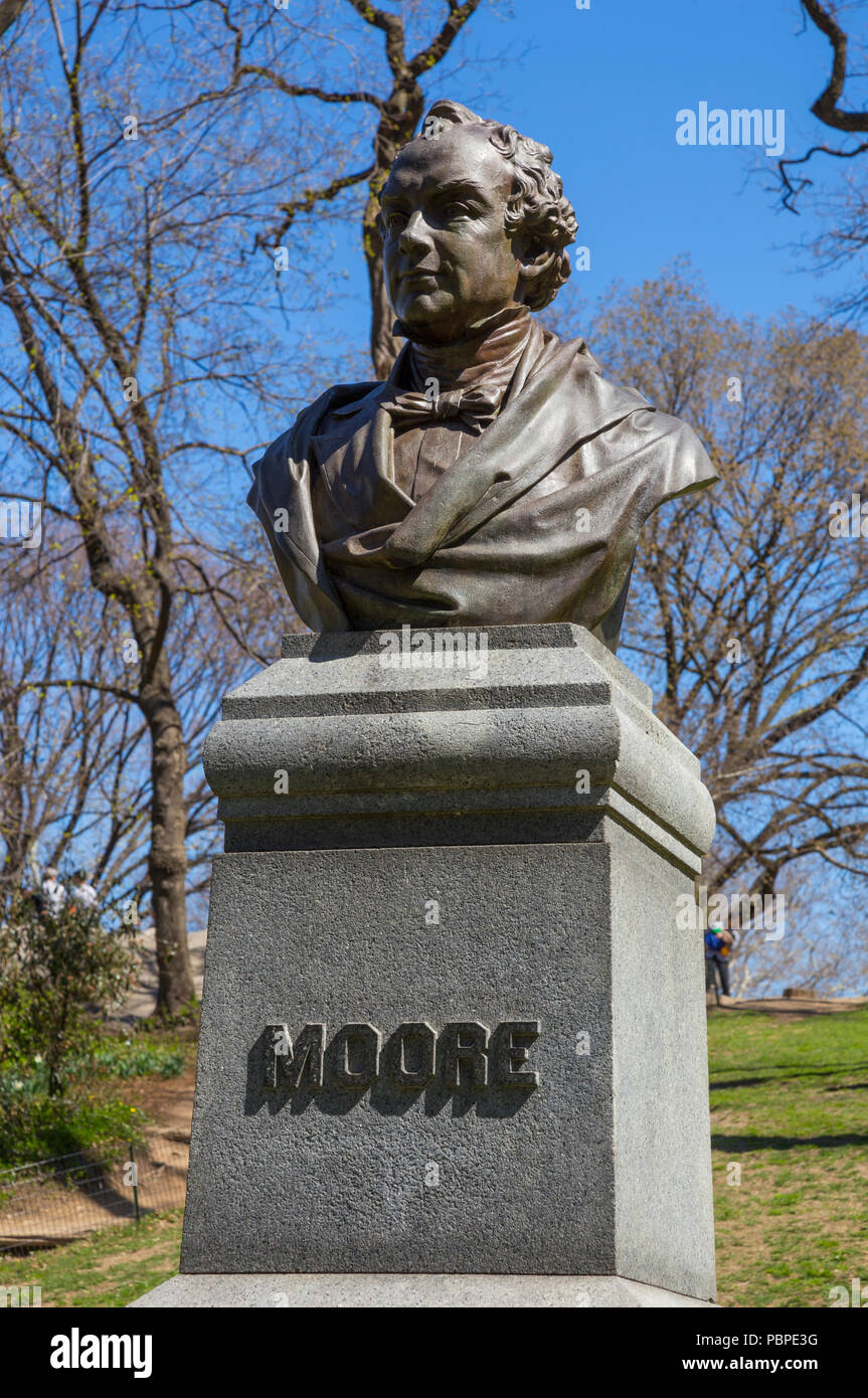 Bust of Thomas Moore in Central Park, New York, USA Stock Photo - Alamy