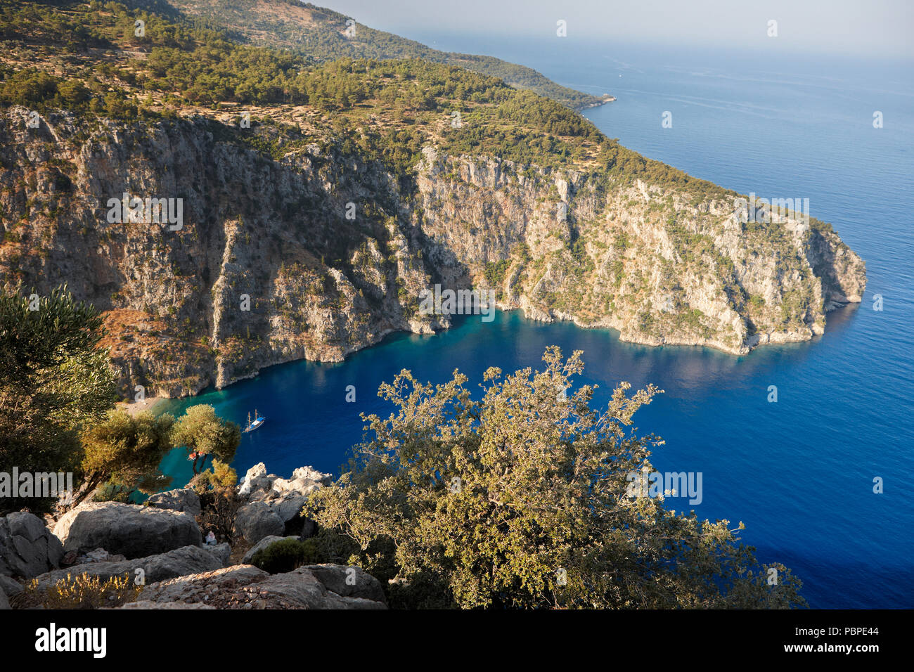 Aerial view of the Butterfly Valley, popular ecotourism destination in ...