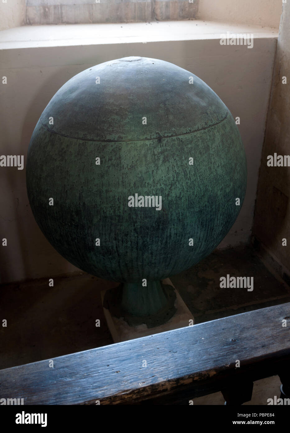 A large copper ball in All Saints Church, Naseby, Northamptonshire ...