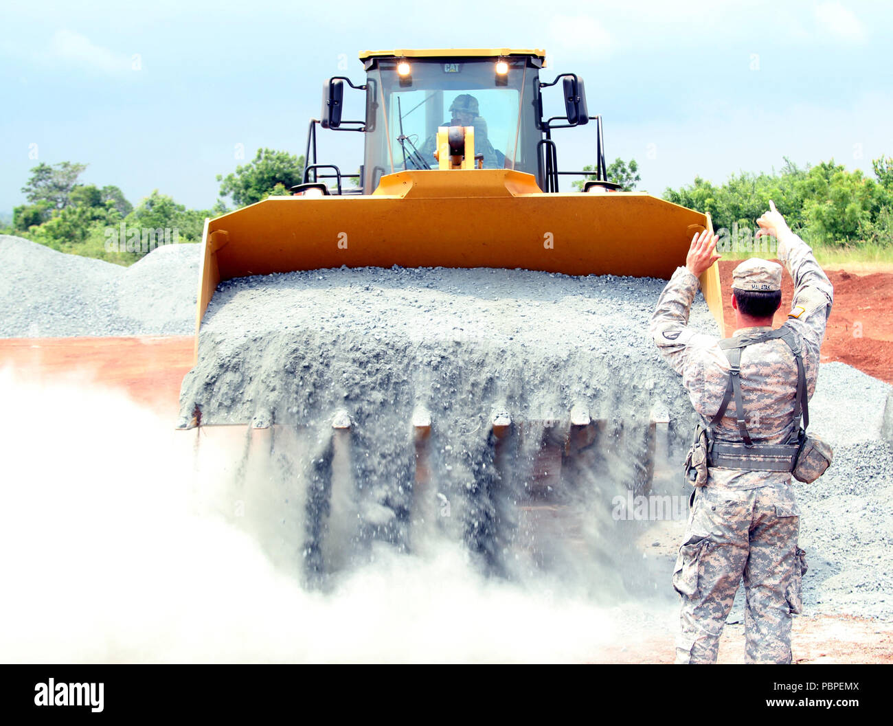 Soldiers with the 104th Engineer Company, 36th Engineer Brigade from ...