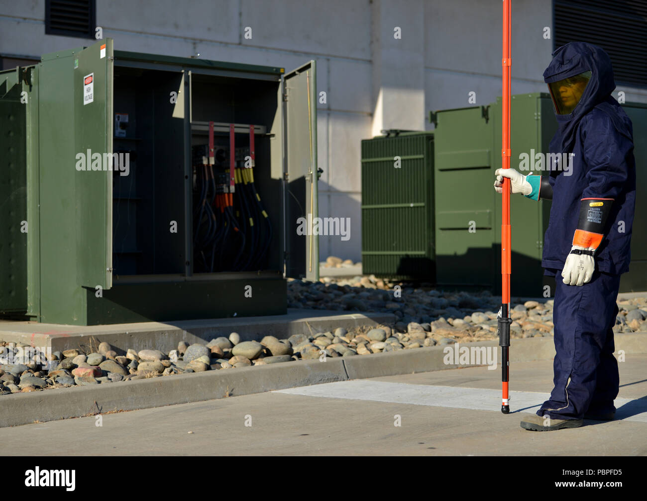 A 9th Civil Engineer Squadron Electrical Systems Airman prepares to ...