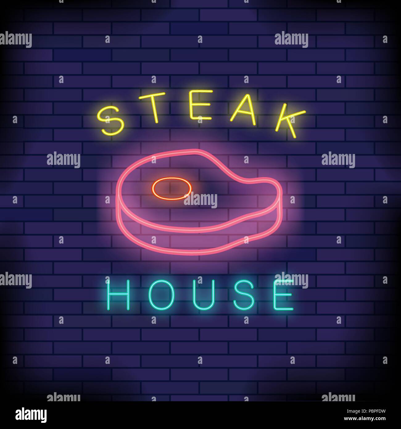 Neon lettering business sign Stock Vector Images - Alamy