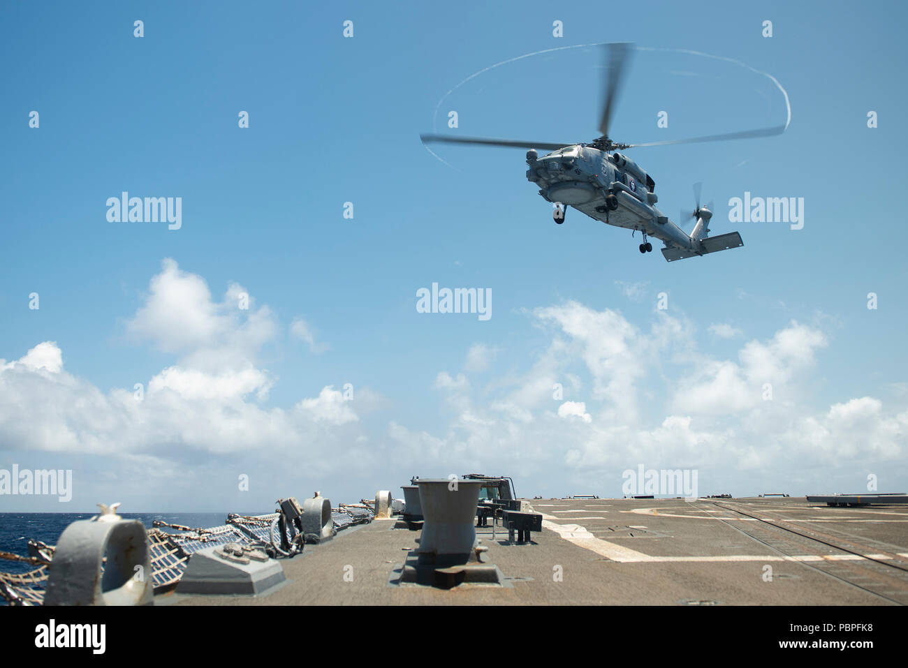 180721-N-ZA692-0055 At Sea (July 21, 2018) An MH-60R Seahawk helicopter ...