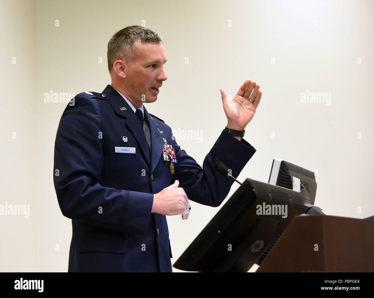 U.S. Air Force Lt. Col. Daniel Schmitt, outgoing 336th Training ...