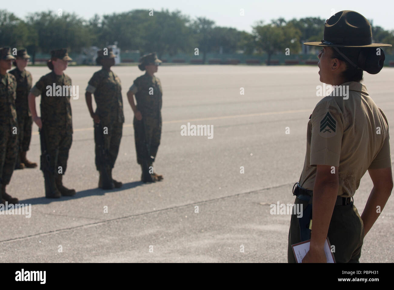 U.S. Marine Corps Sgt. Daniela Conchasvasquez, drill Instructor with ...