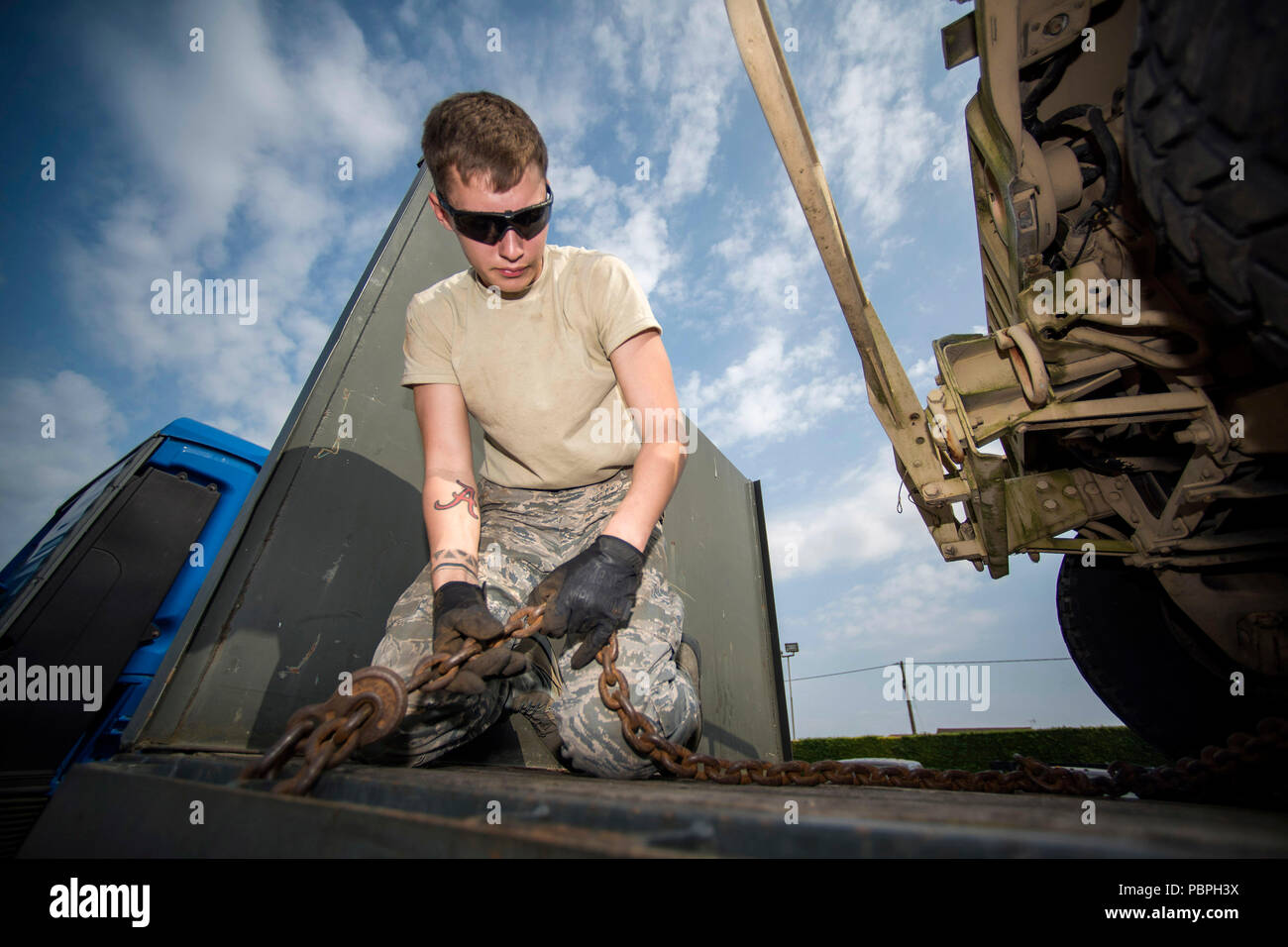 U.S. Air Force Airman 1st Class Dennis Fite, 100th Logistics Readiness ...