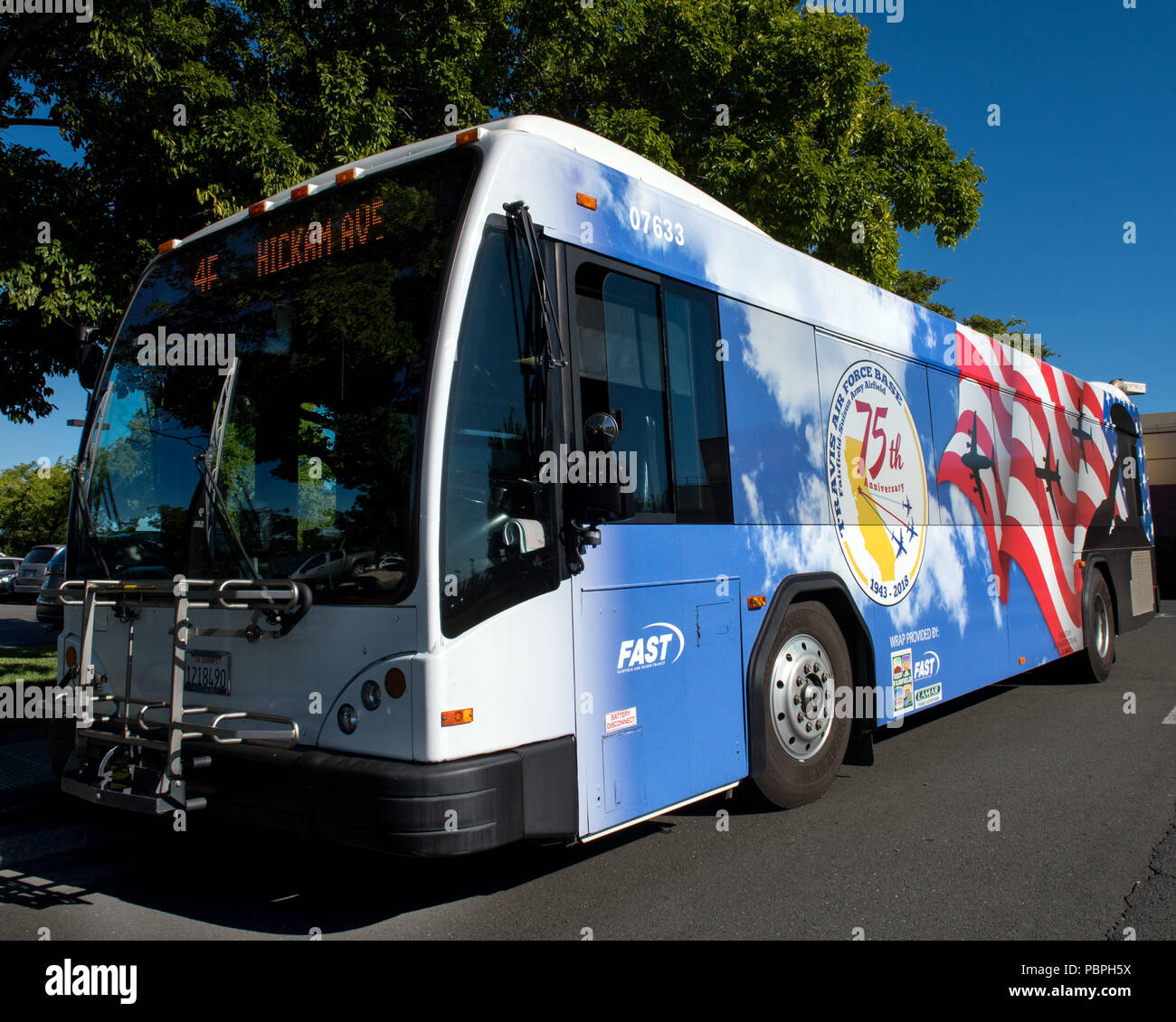A Fairfield and Suisun Transit public bus outfitted with the 75th ...