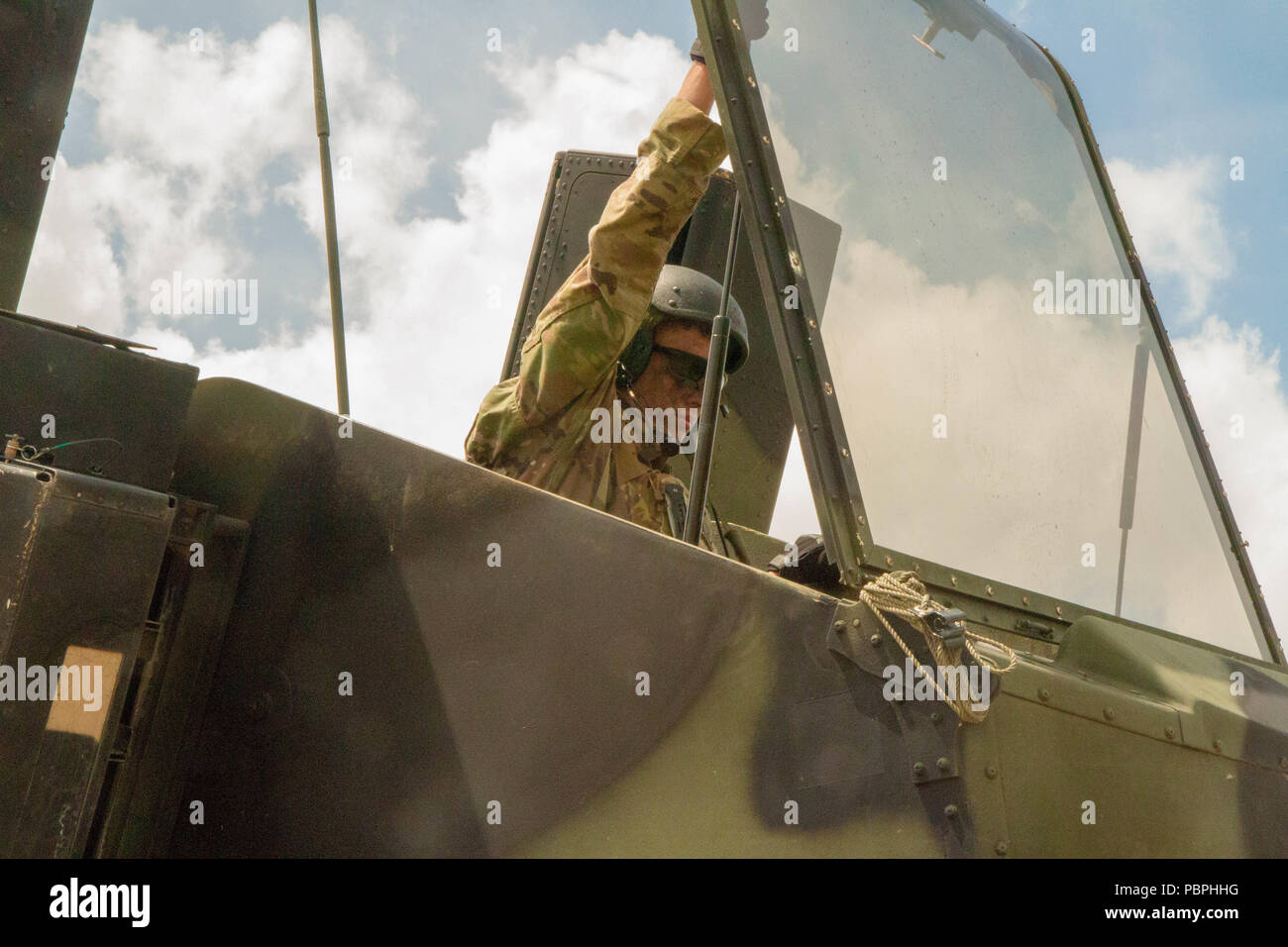 An avenger air defense system crewmember with the 35th Air Defense ...
