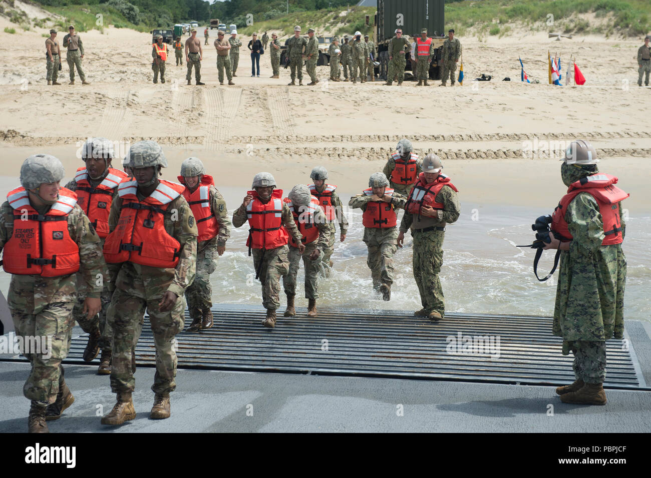 Improved navy lighterage system inls causeway ferry hi-res stock ...