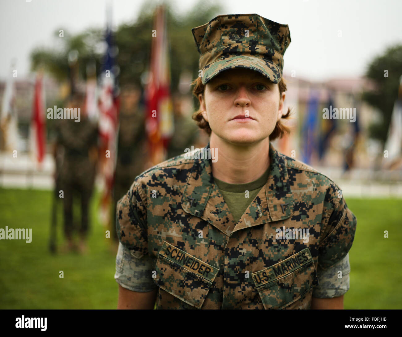 U.S. Marine Lance Cpl. Grace Schneider, a motor transportation operator ...