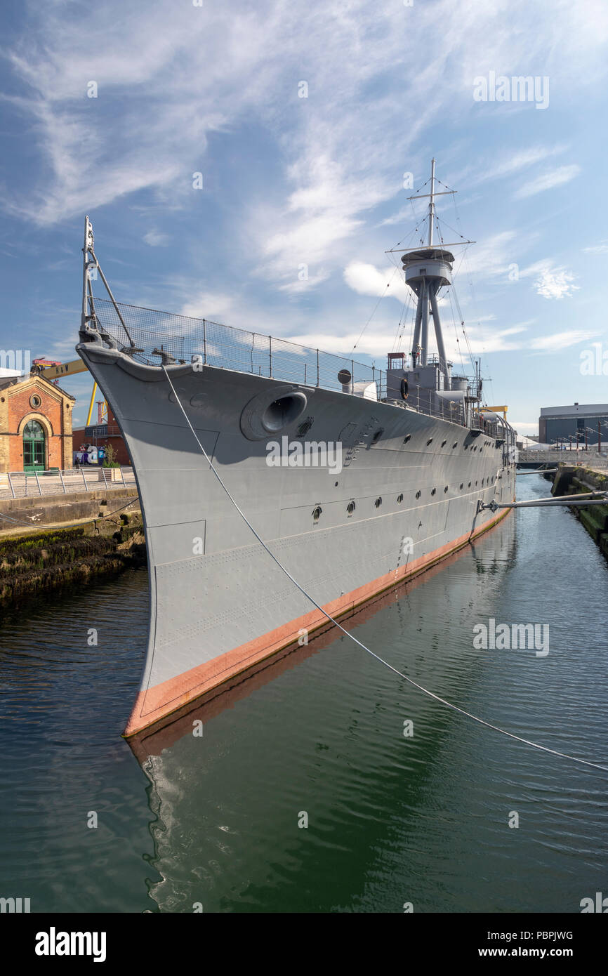 HMS Caroline in the Alexandra Dock, Belfast. The last survivor of the ...