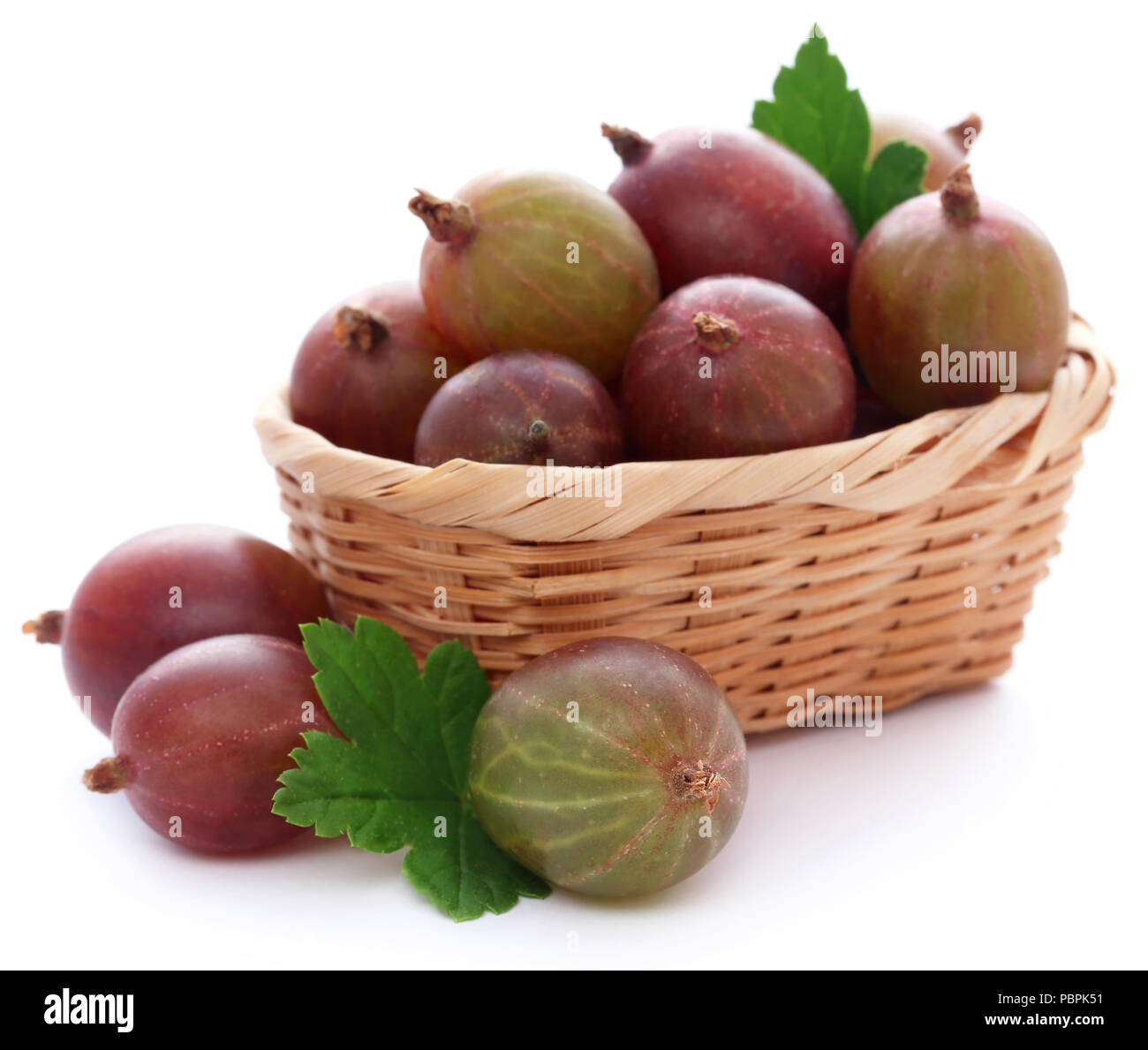 Fresh ripe gooseberry over white background Stock Photo - Alamy