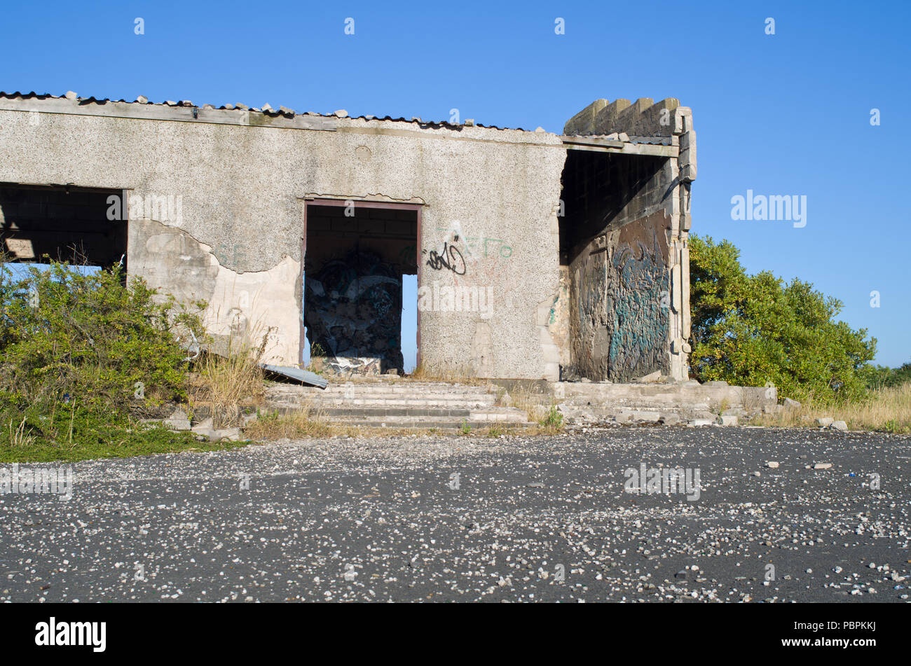 Derelict Old Concrete Building UK Stock Photo - Alamy
