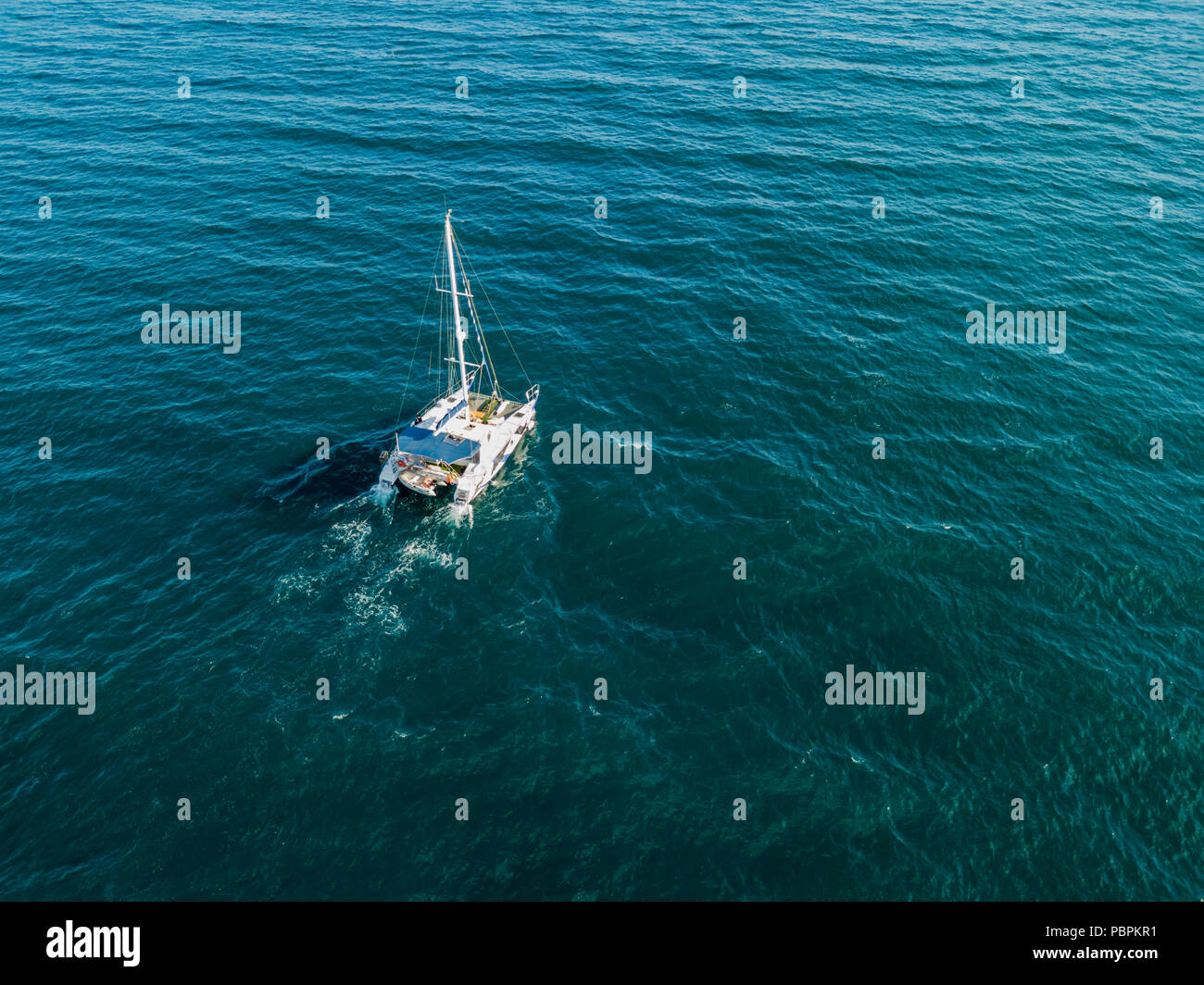 sailing boat catamaran in open sea summer cruise travel concept Stock ...