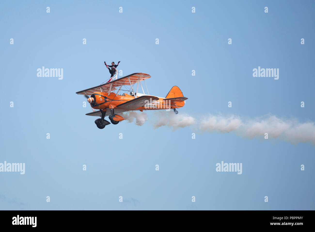 Wing walk on a bi plane hi-res stock photography and images - Alamy