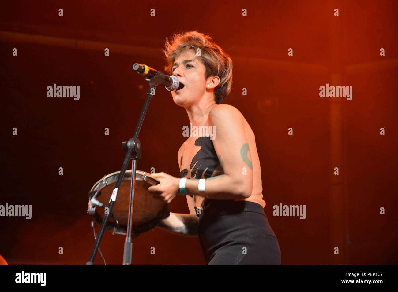 Rio De Janeiro, Brazil. 28th July, 2018. Lan Lahn and the batuques ...