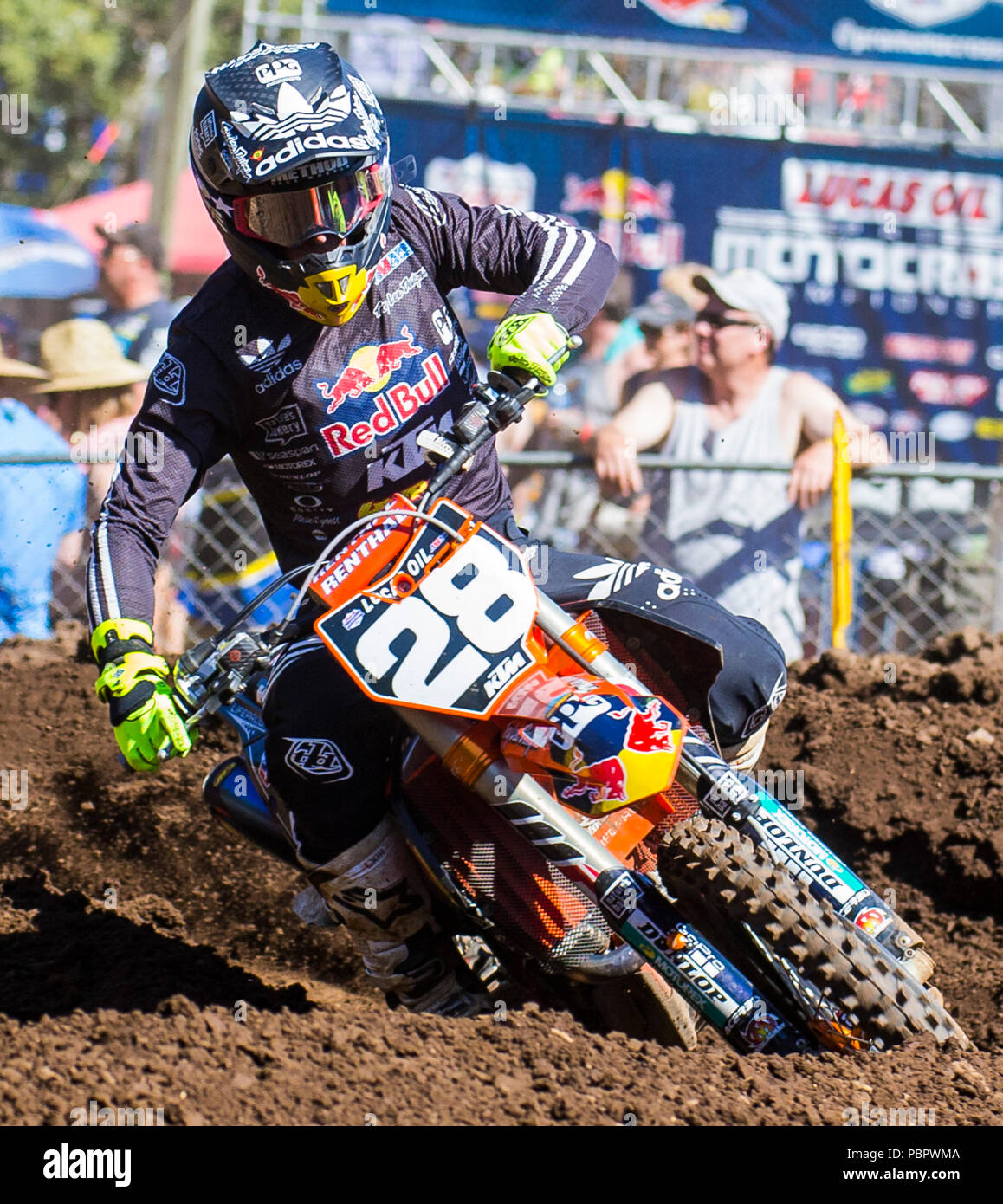 Washougal, WA USA. 28th July, 2018. # 28 Shane MC Elrath coming out of ...