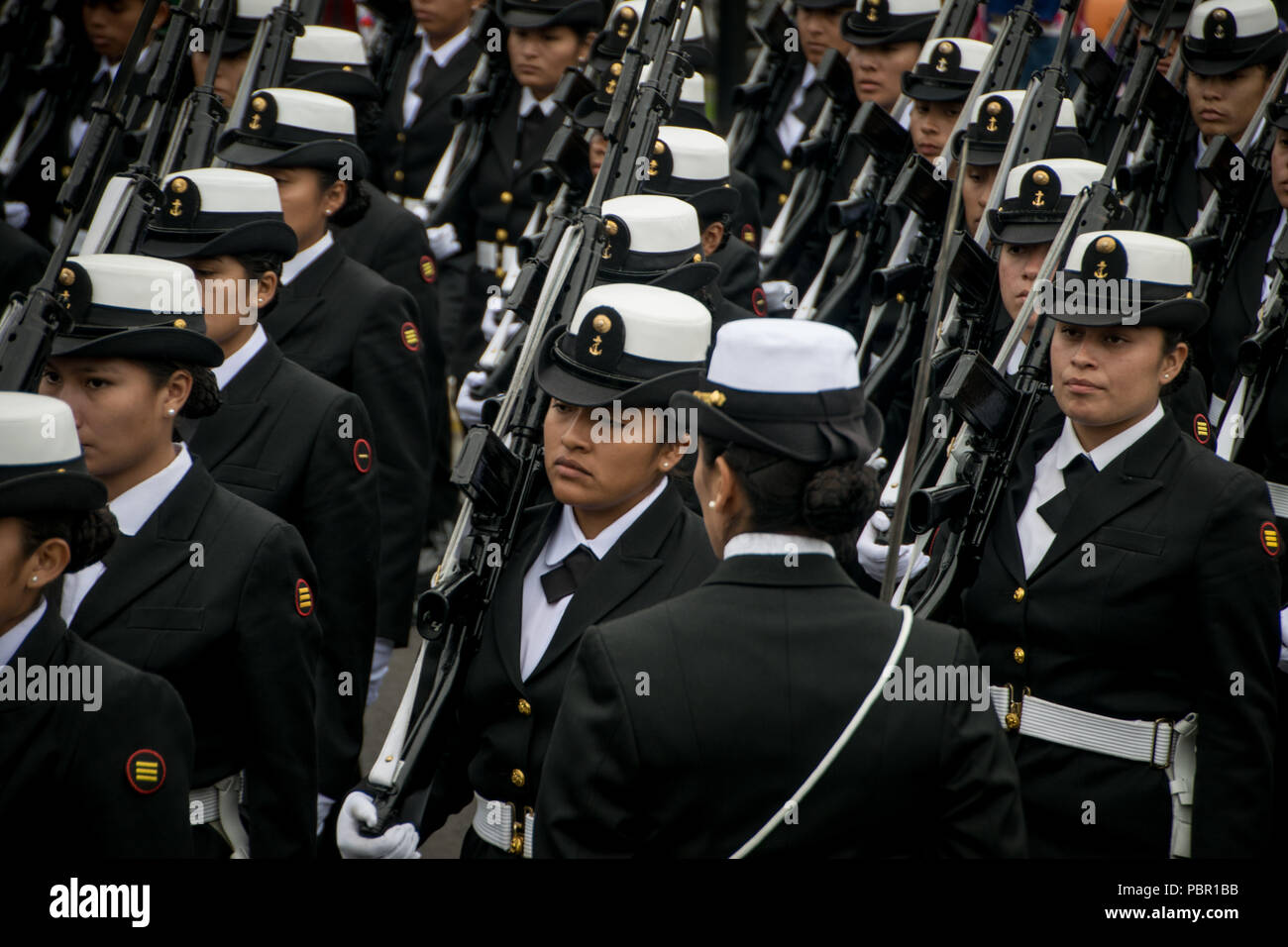Lima, Lima Region, Peru. 29th July, 2018. Peruvian military personnel ...