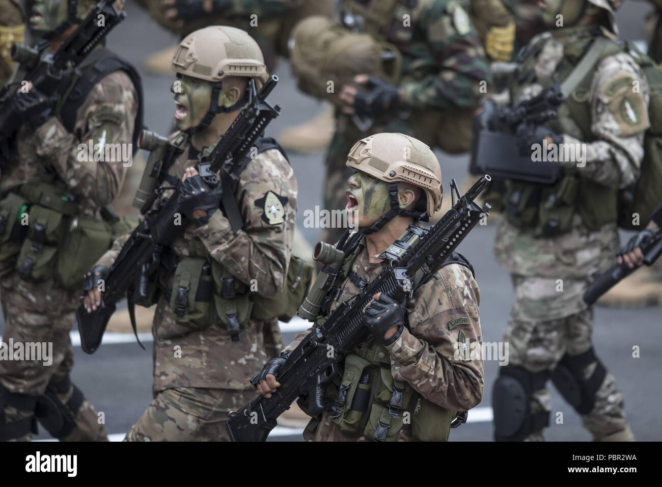 Lima, Lima, Peru. 29th July, 2018. Peruvian officers seen participating ...
