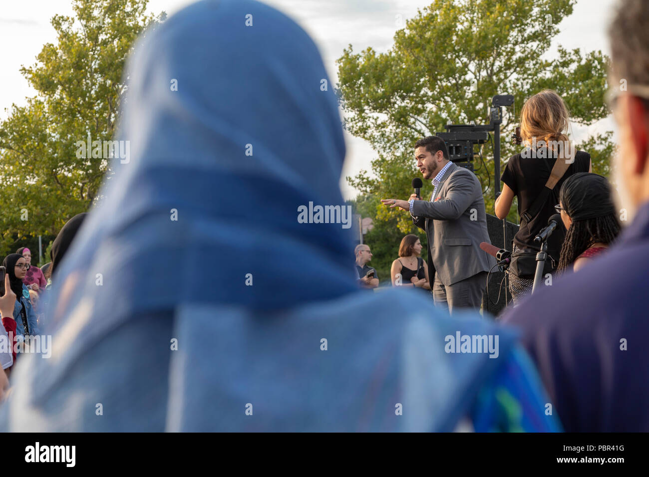 Dearborn, Michigan USA - 29 July 2018 - Abdul El-Sayed speaks at a ...