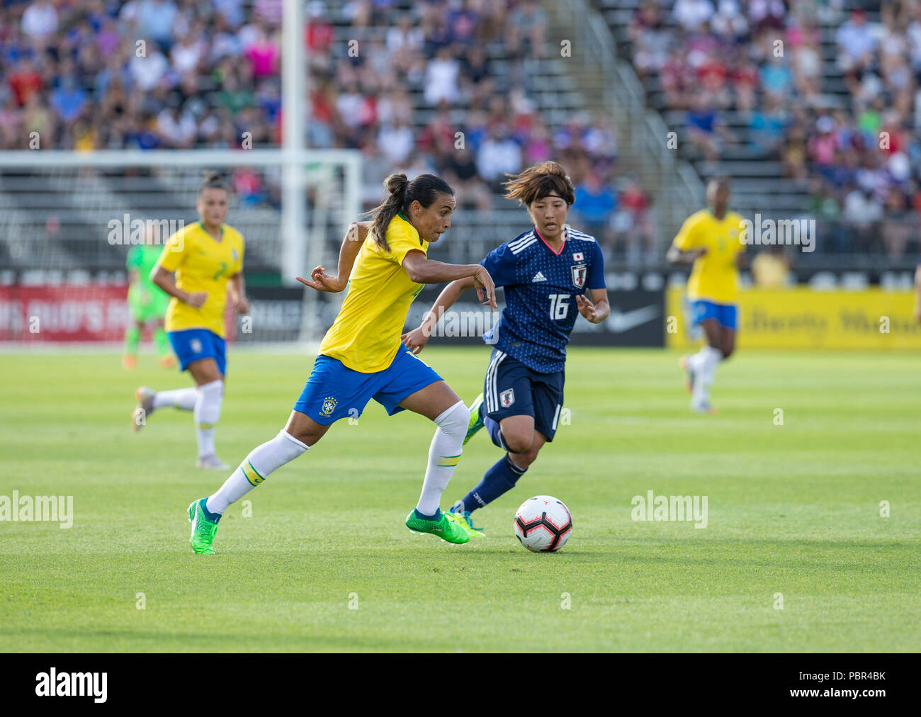 East Hartford, Connecticut, USA. July 29, 2018: Marta (10) of Brazil ...