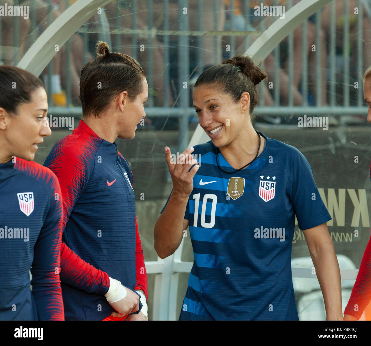 East Hartford, Connecticut, USA. July 29, 2018: Carli Lloyd of USA on ...