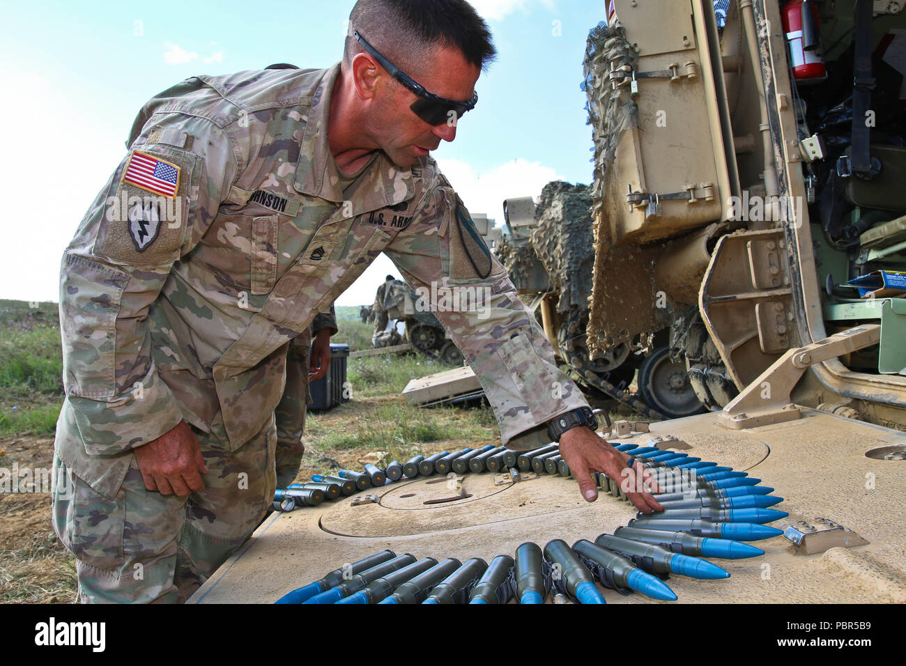 Army Sgt. 1st Class Warren Johnson, a platoon sergeant assigned to ...