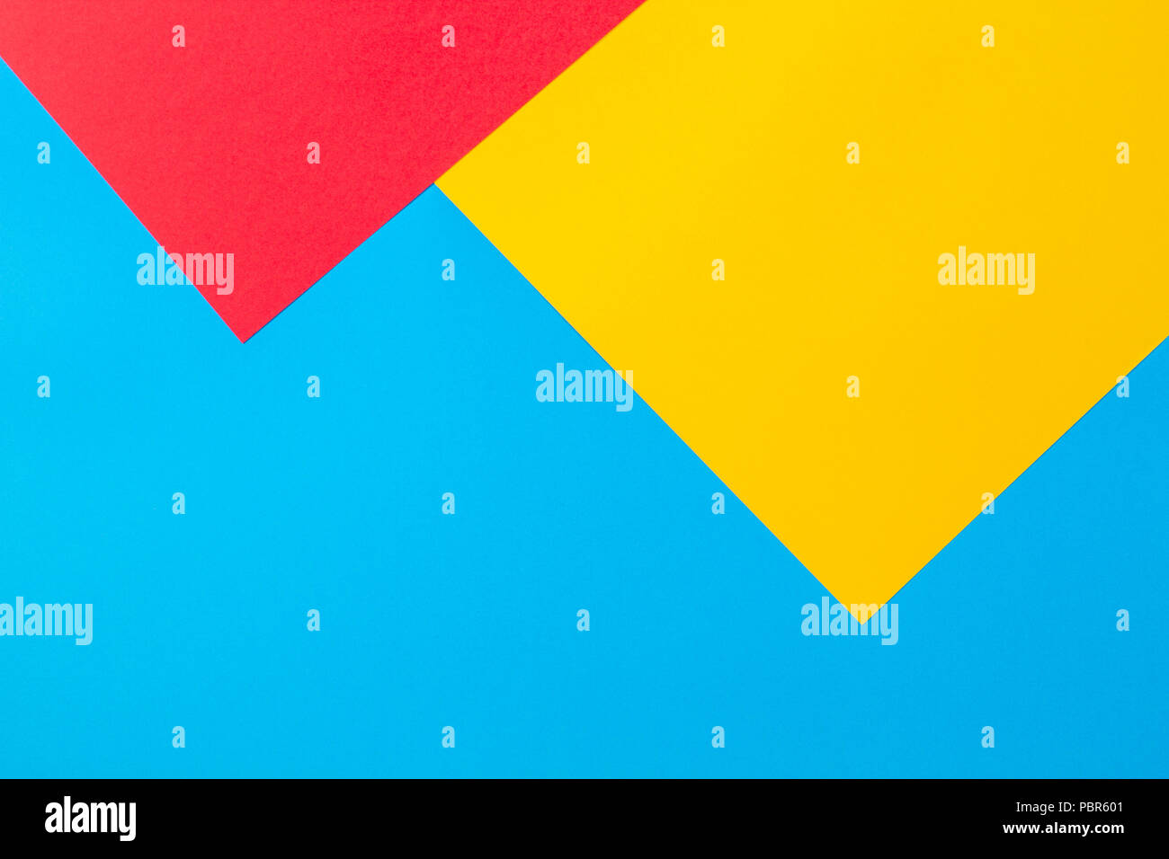 Color papers geometry flat composition background with yellow red and ...
