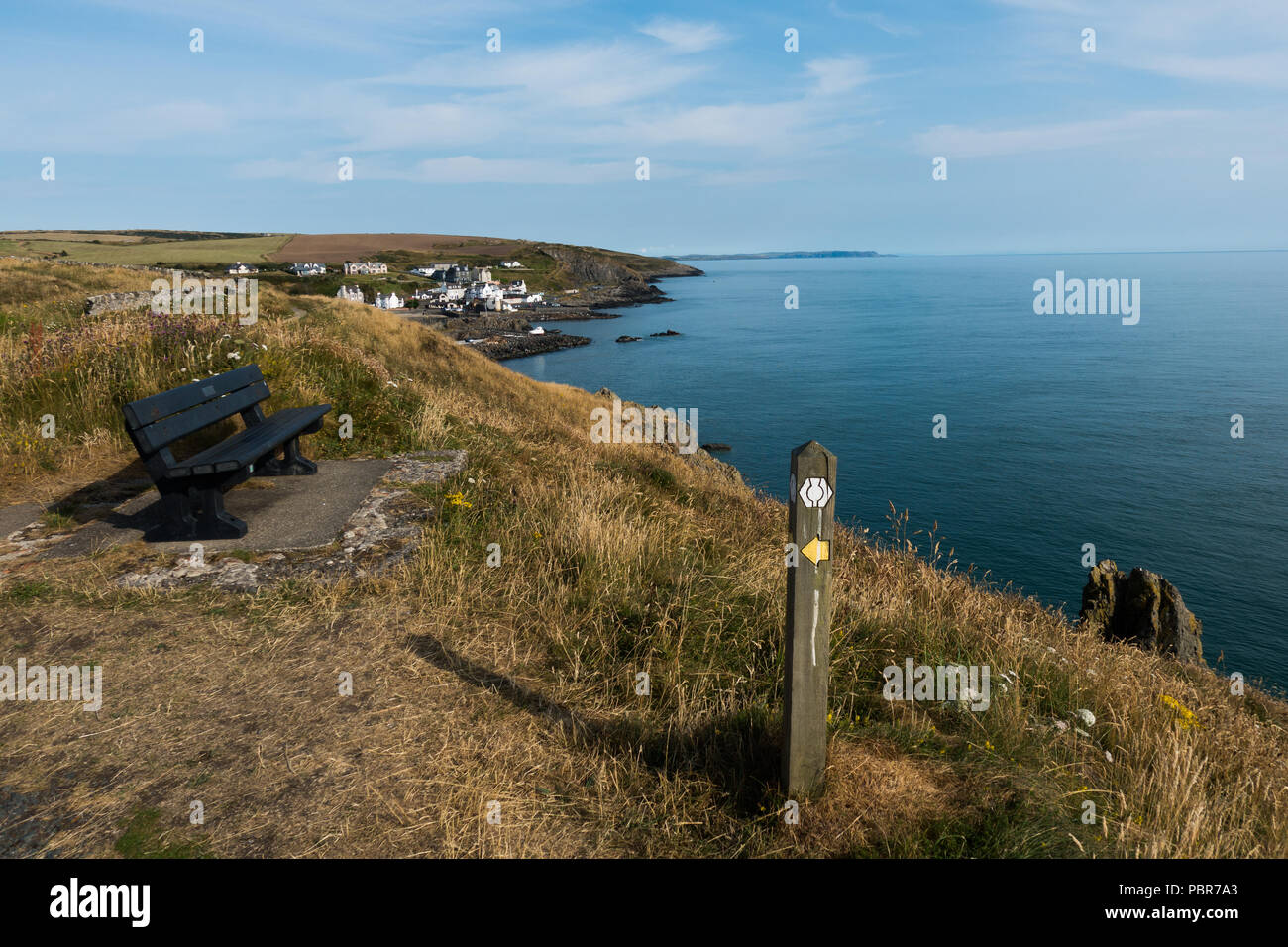 Danger cliff sign Portpatrick, Scotland Stock Photo - Alamy