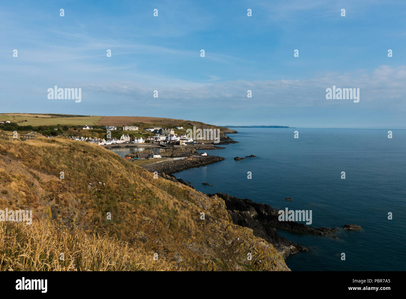 Danger cliff sign Portpatrick, Scotland Stock Photo - Alamy