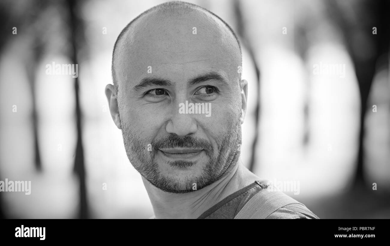 Bald man with a beard Black and White Stock Photos & Images - Alamy