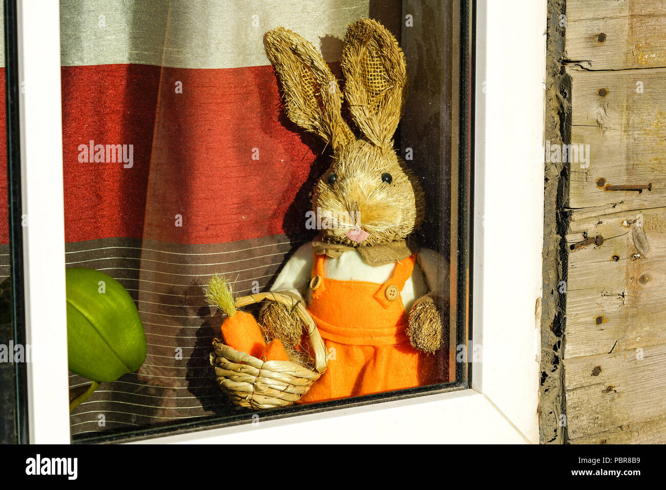 toy bunny with carrots on the windowsill Stock Photo - Alamy