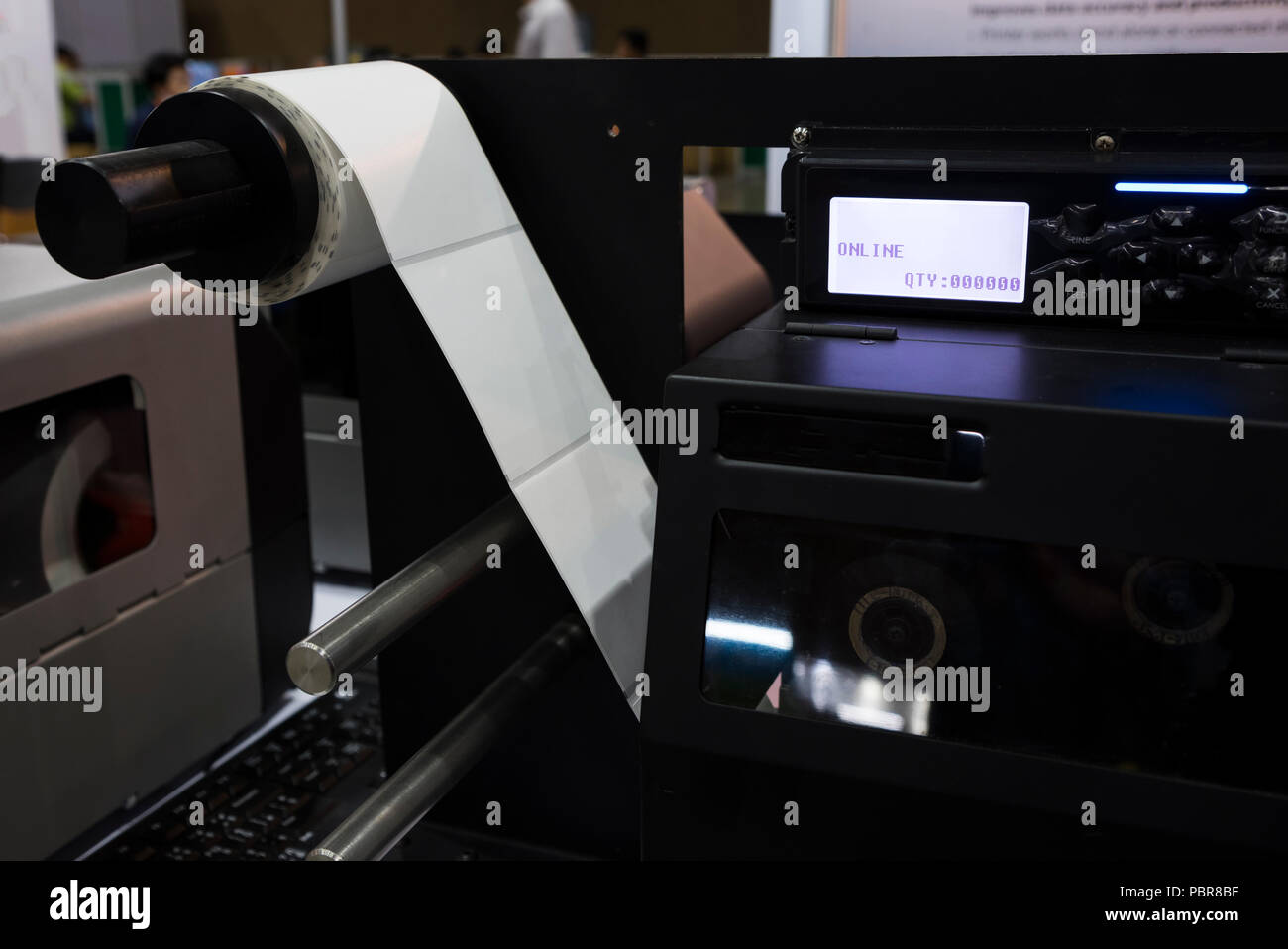 labels printer for logistics industy ; close up at labels Stock Photo ...