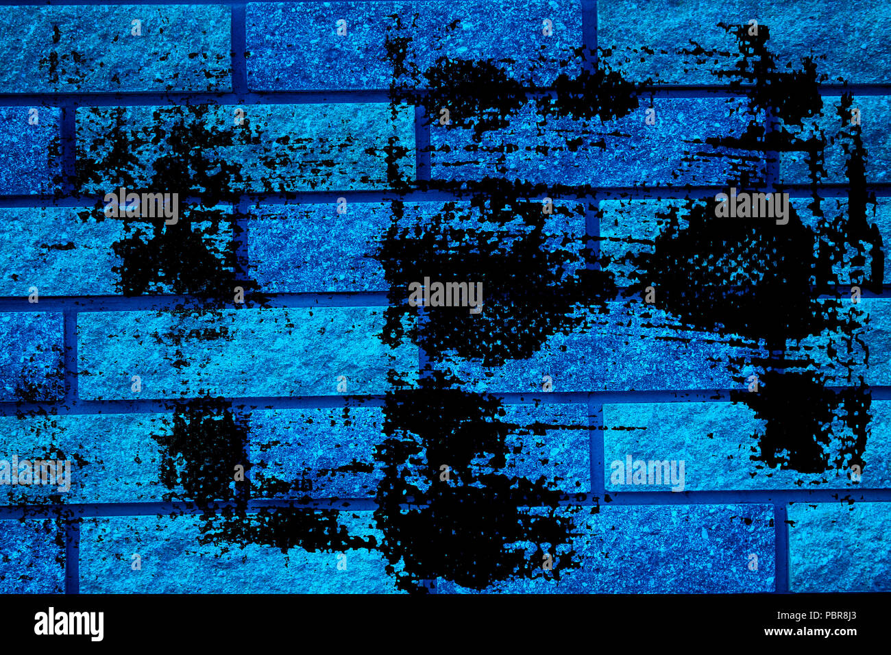 Grunge Ultra blue Brick texture of old vintage building, design concept ...