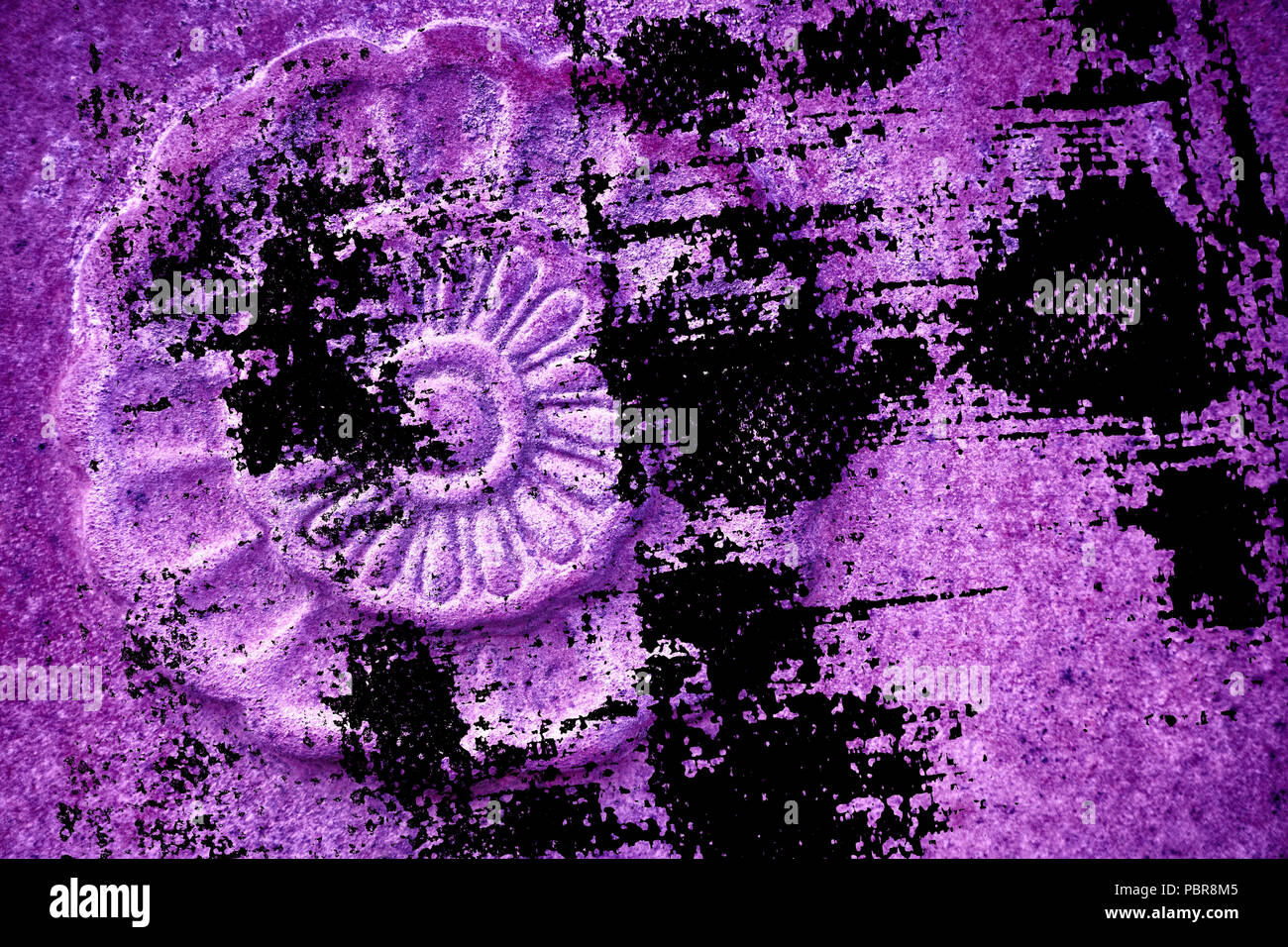 Ultra purple Ornate stone texture, circle rock shape, background for ...