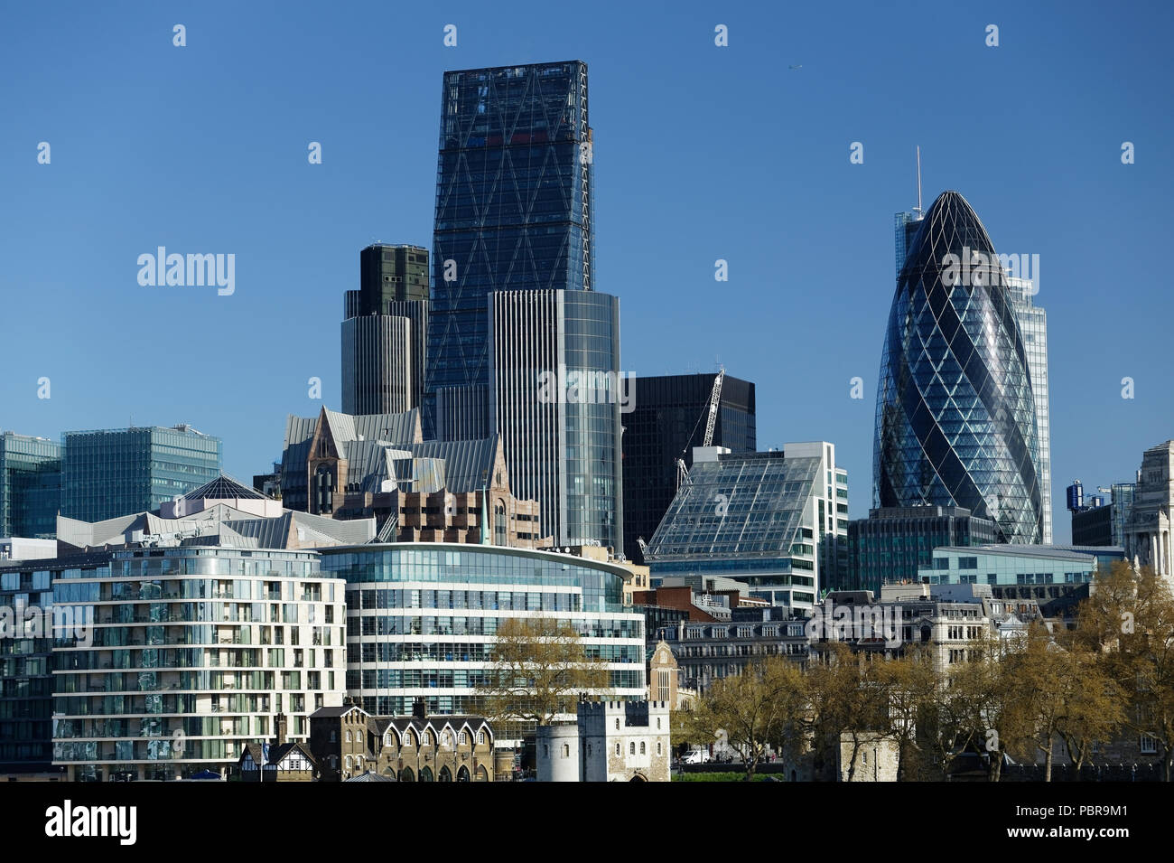 London, United Kingdom : April 26, 2016: Skyline of London with all ...
