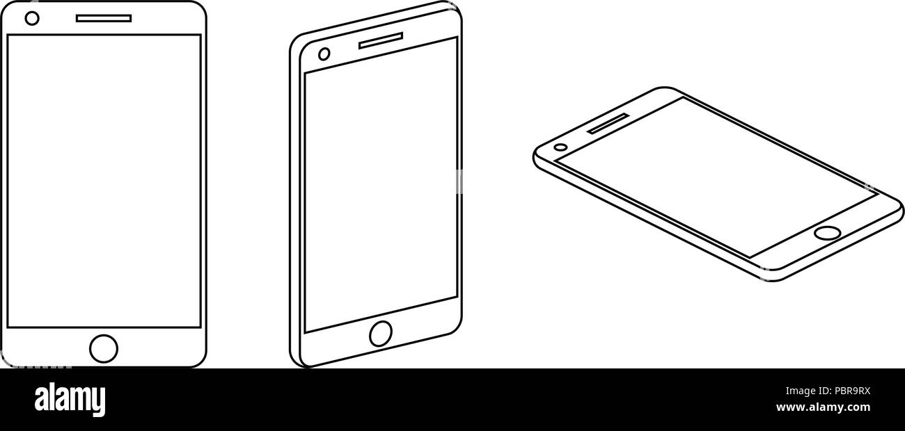 Mobile phone isometric icons on a white background Stock Vector Image ...