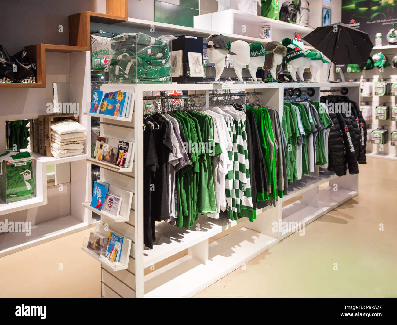 AMSTERDAM, NETHERLANDS - JUN 3, 2015: Heineken souvenir shop at the ...