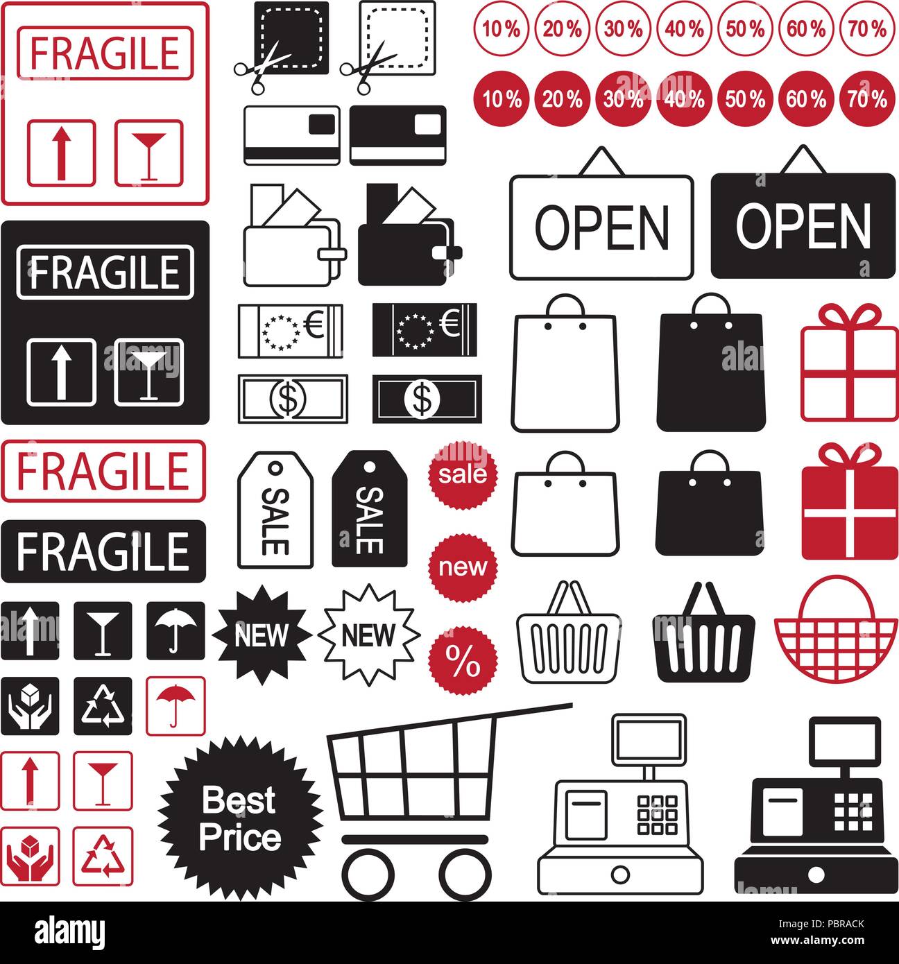 Sale icon set Stock Vector Images - Alamy