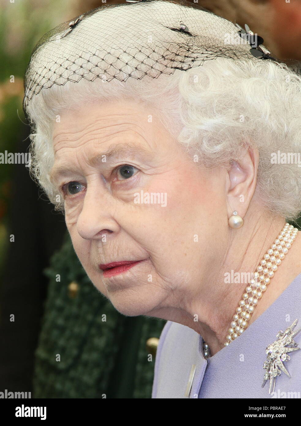 Queen Elizabeth 11 pictured whilst attending the RHS Chelsea flower ...