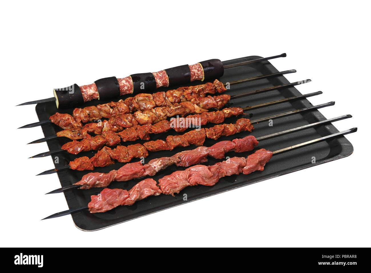 Meat on a skewers Cut Out Stock Images & Pictures - Alamy