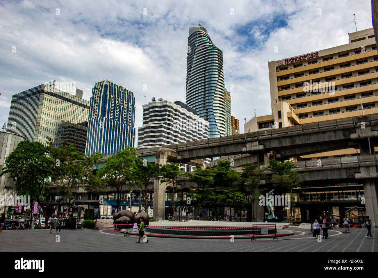 Bangkok, Thailand - May 1, 2018: Skyline of Bangkok viewed from a ...
