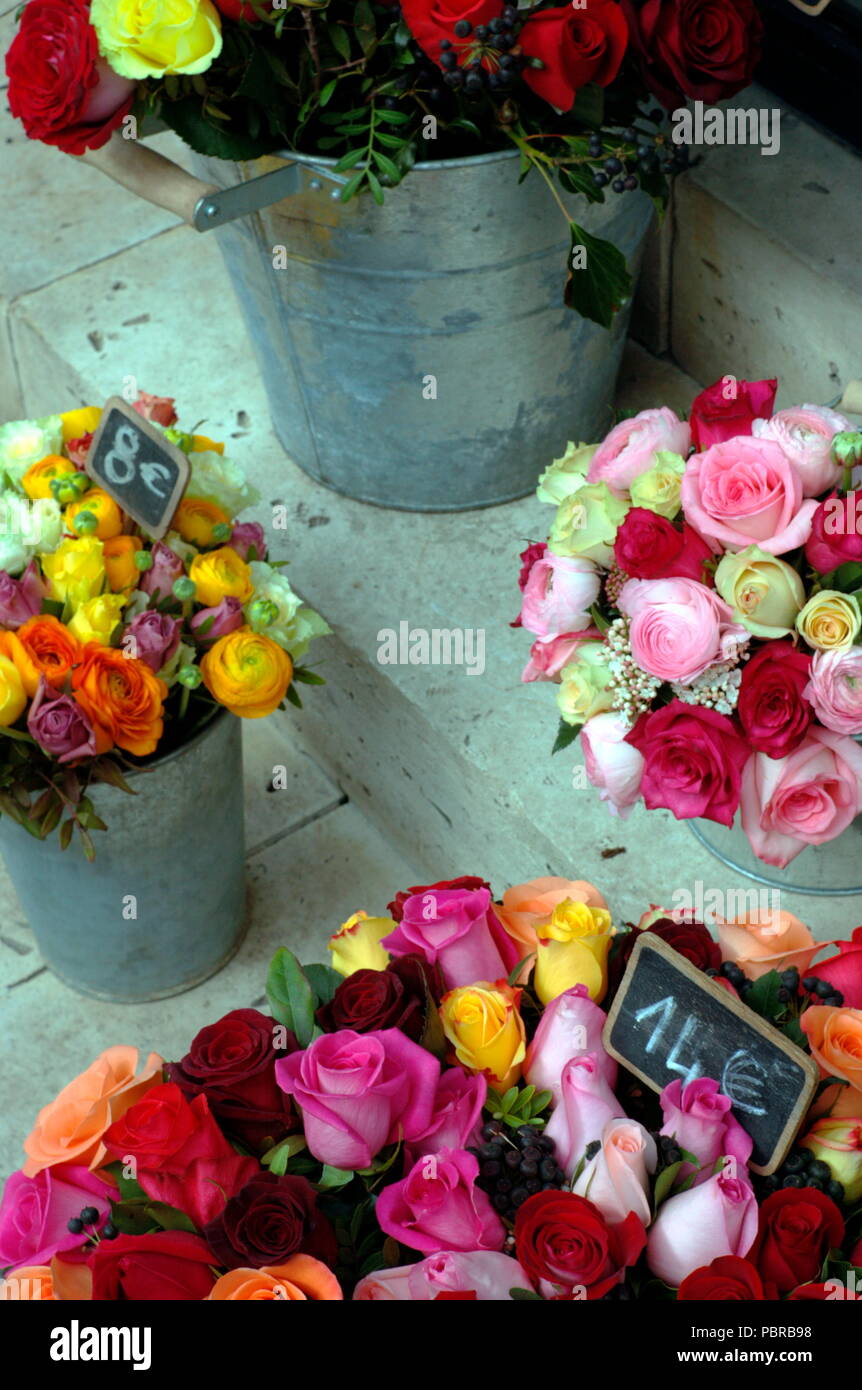AJAXNETPHOTO. VERSAILLES, FRANCE. - BUCKETS OF FLOWERS FOR SALE ON THE ...