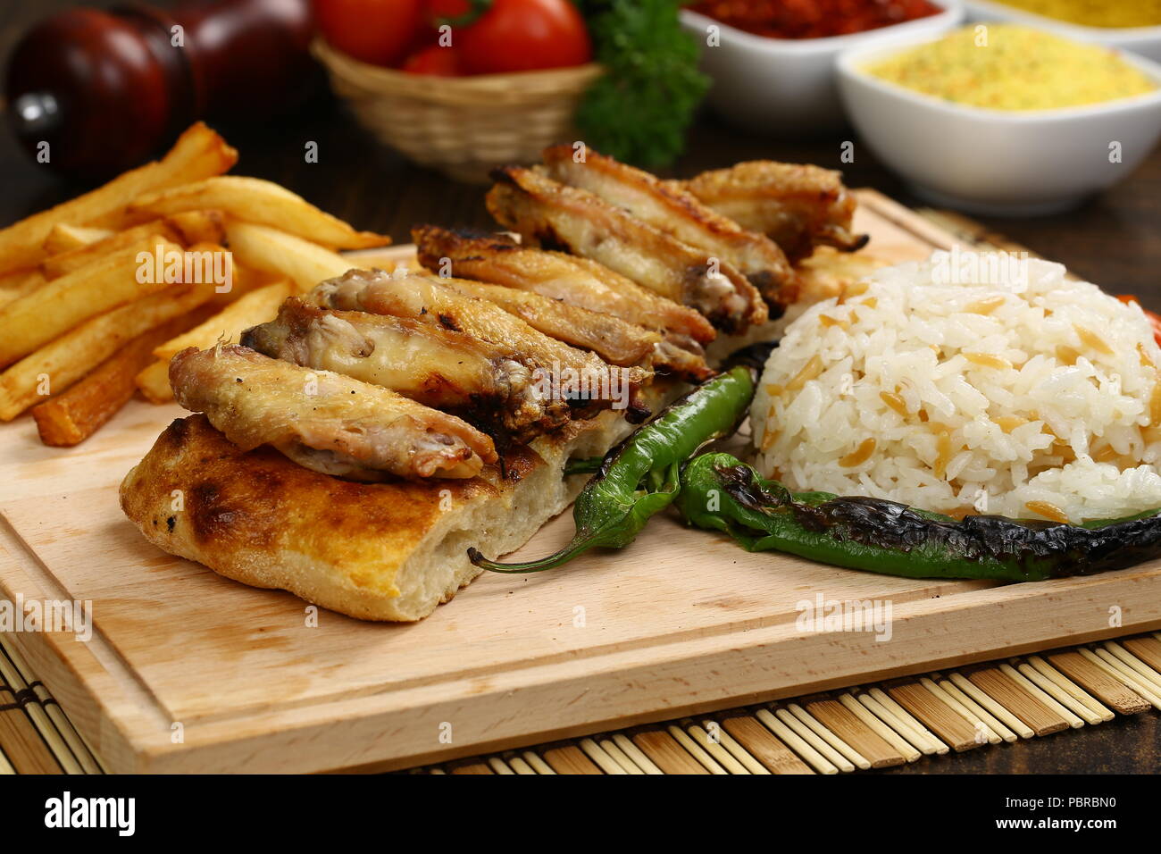 Grilled chicken wings Stock Photo - Alamy