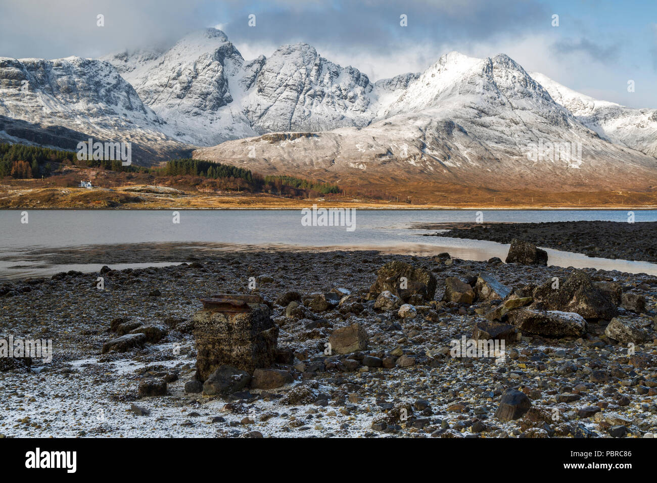 Bla Bheinn or to give it its anglicised name, Blaven, seen here across ...