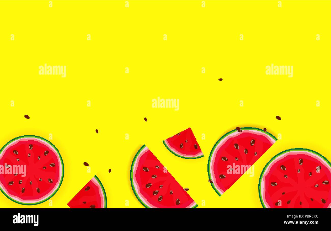 Summer Background from Watermelon. Vector Illustratio Stock Vector ...