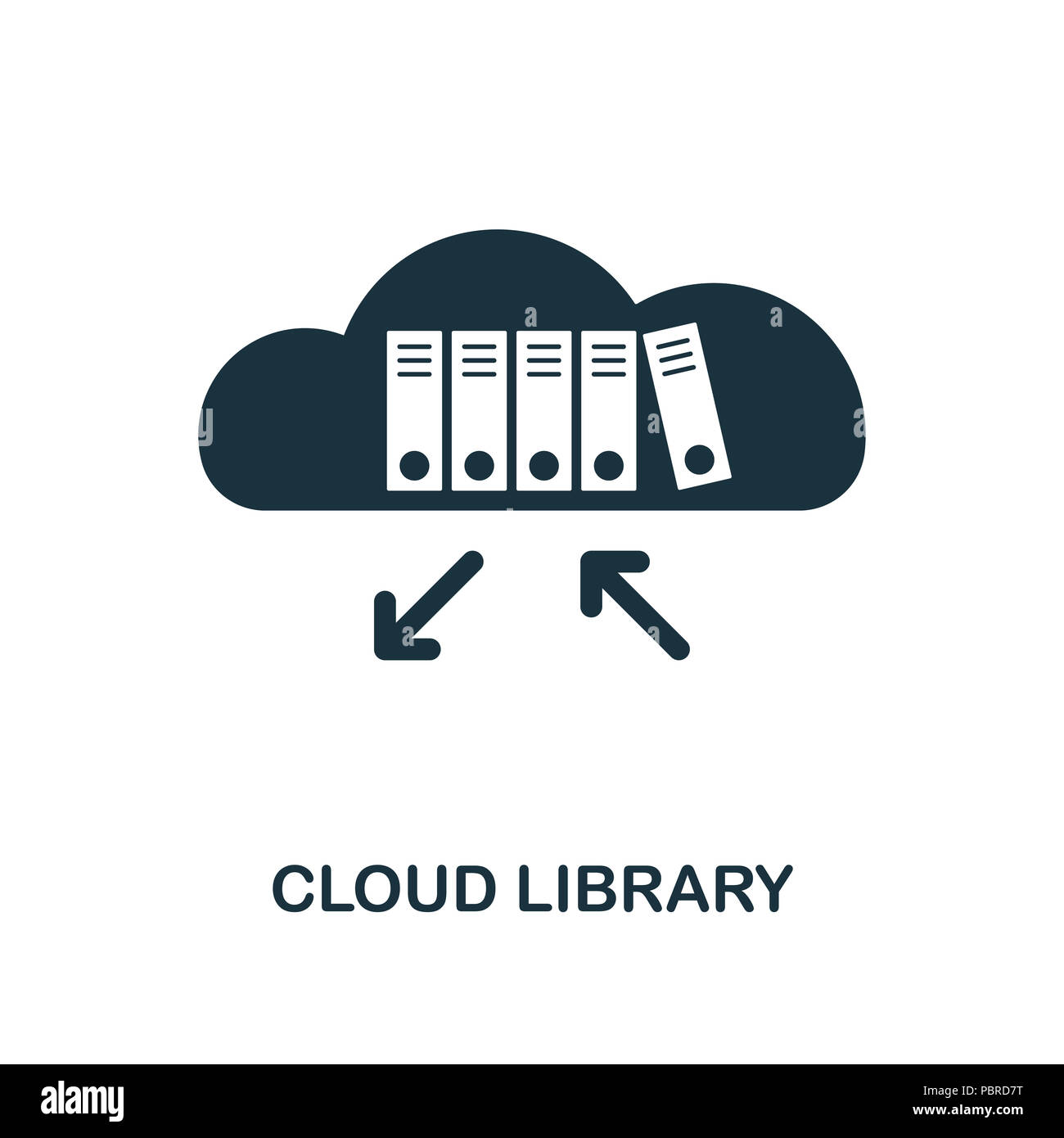 Cloud Library creative icon. Simple element illustration. Cloud Library ...