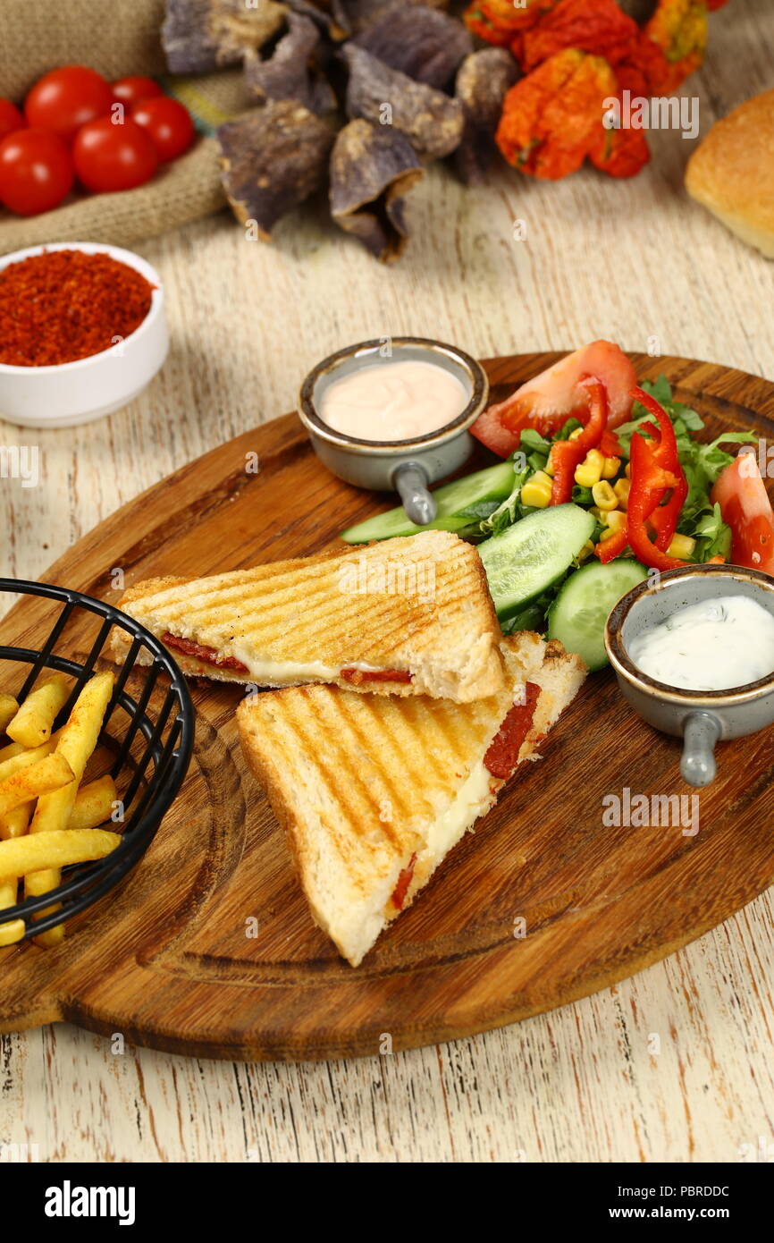 Fresh toasted panini sandwich Stock Photo - Alamy